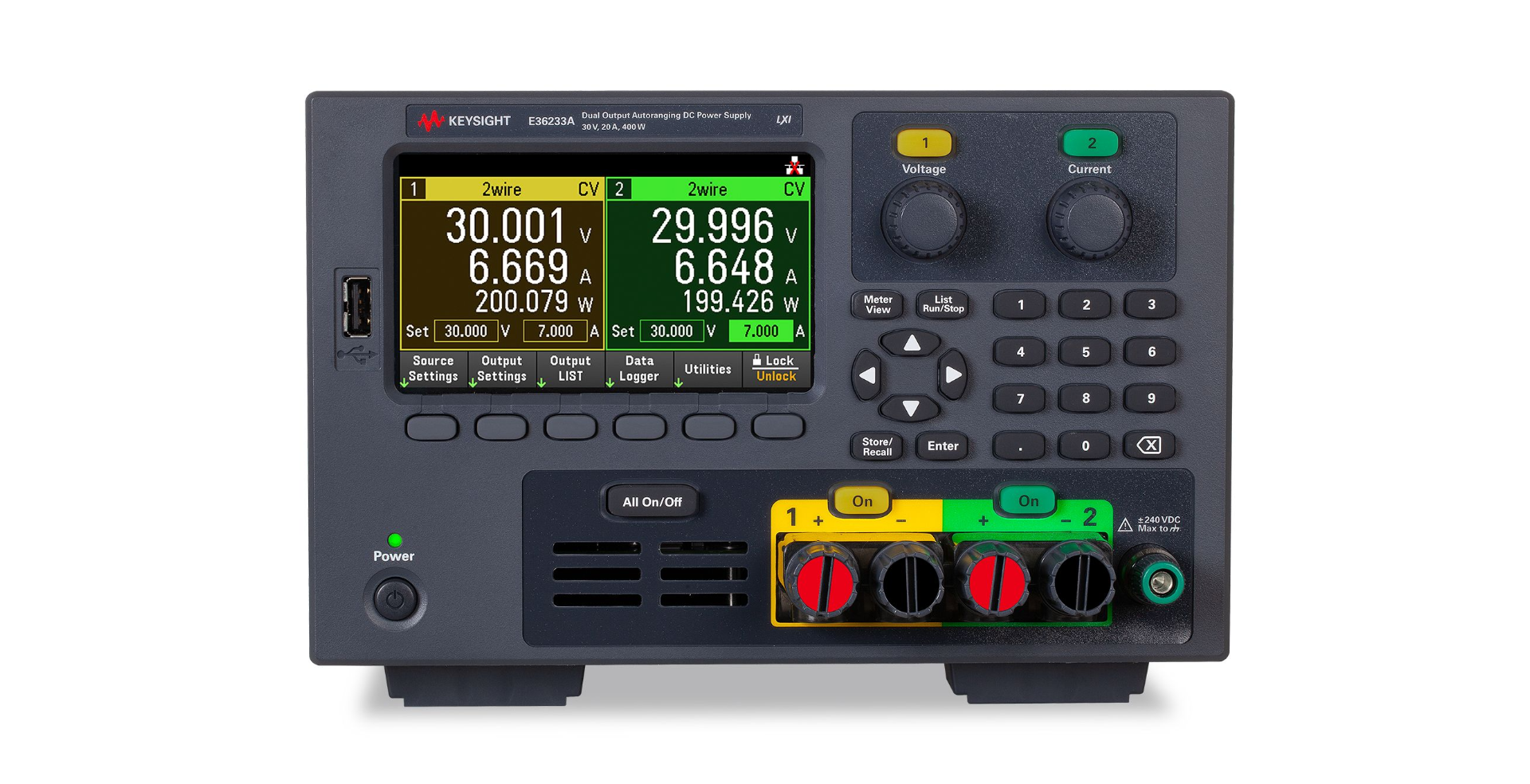 Agilent / HP / Keysight E36233A - E36233A 400W Autoranging Dual Output Power Supply, 30V, 20A ...